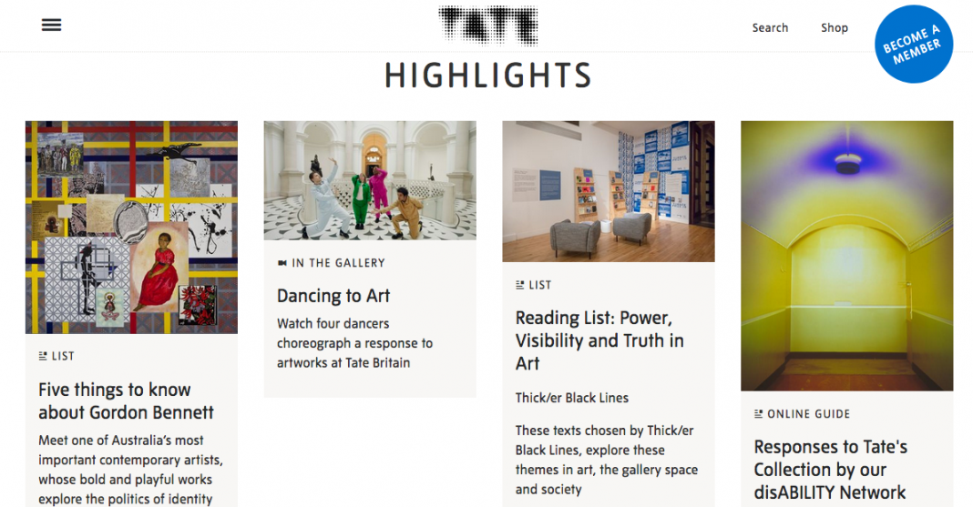 Tate: un sito web, un universo